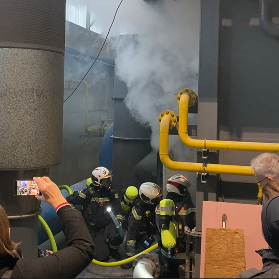 For the first time in Austria: Fire test including extinguishing attack